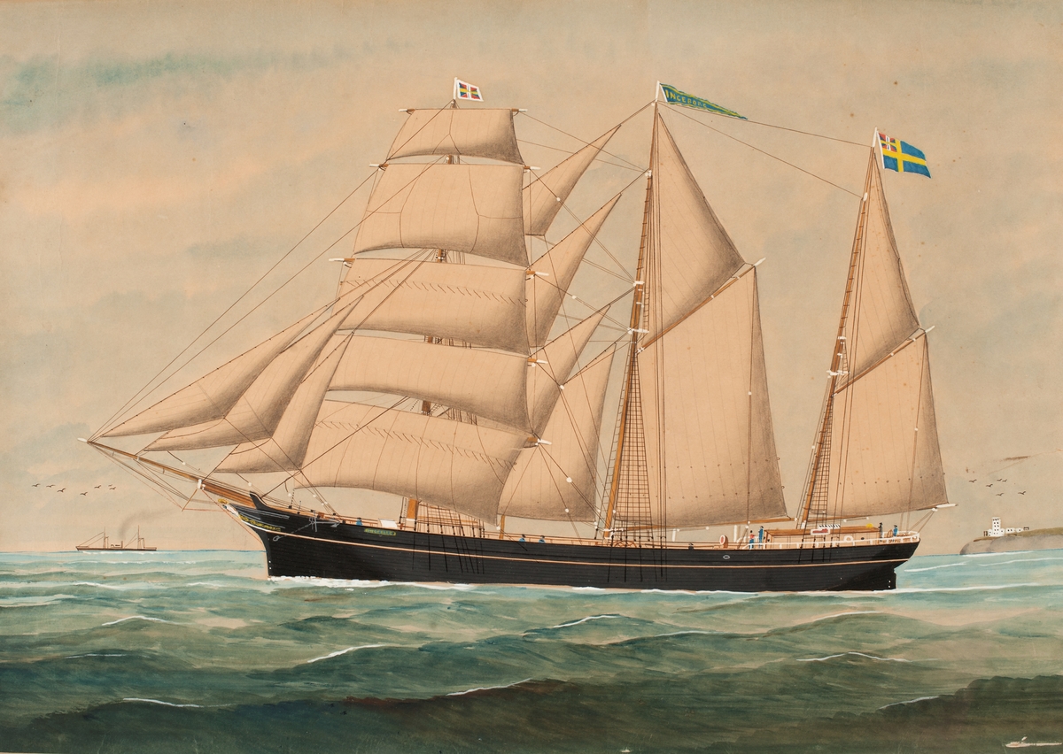 Tremastad märssegelskonare - Sjöhistoriska museet / DigitaltMuseum
