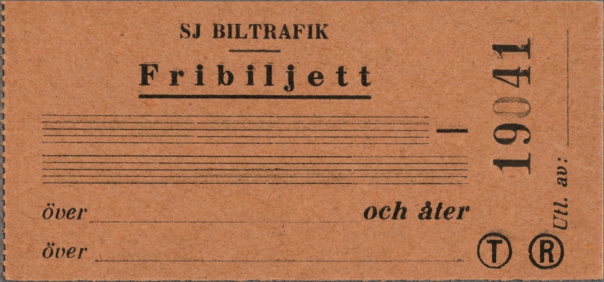 Fribiljett - Järnvägsmuseet / DigitaltMuseum