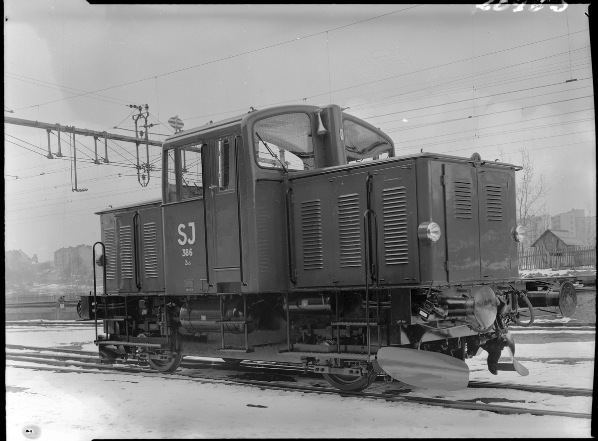 Statens Järnvägar, SJ Z63 386. Lokomotor Z 63. I mitten av 1950-talet ...