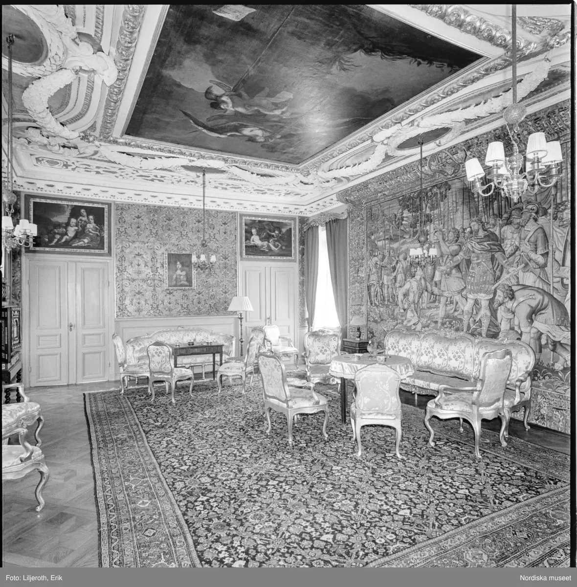 Ericsbergs slott, interiör, Stora Malms socken, Södermanland ...